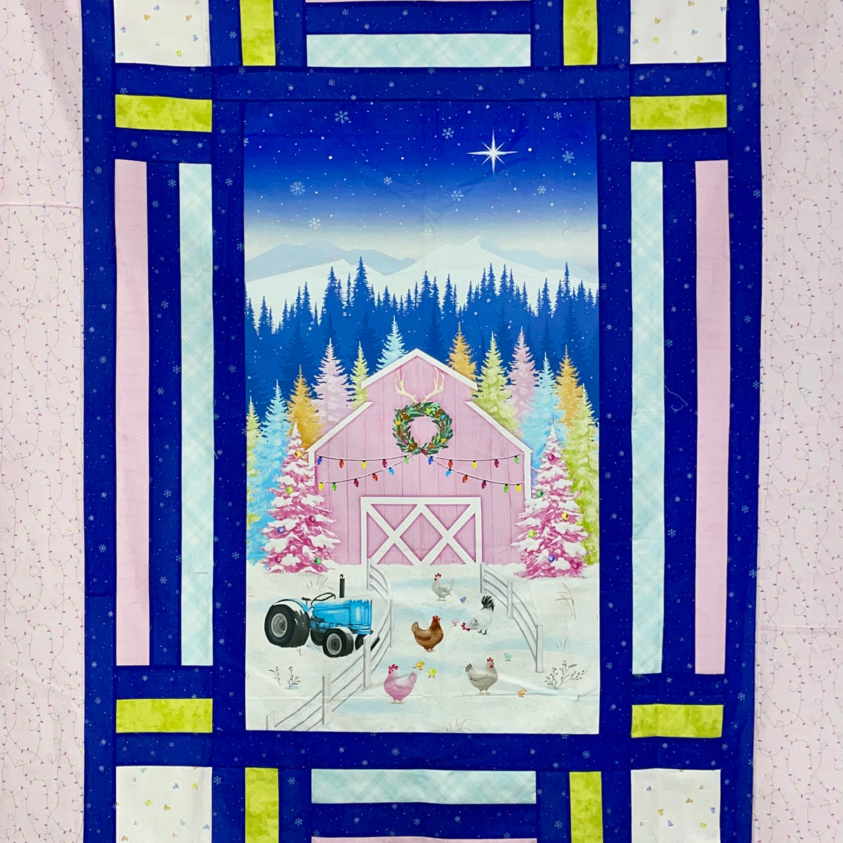 Homestead Holiday Barn Panel Quilt – Two Chicks Quilting