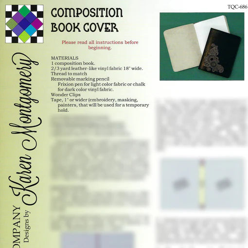 Composition Book Cover Pattern – Two Chicks Quilting