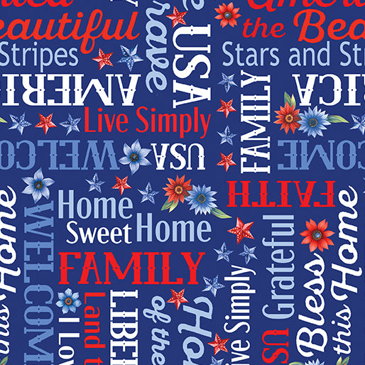 Red, White & Sweet - Words - Navy – Two Chicks Quilting