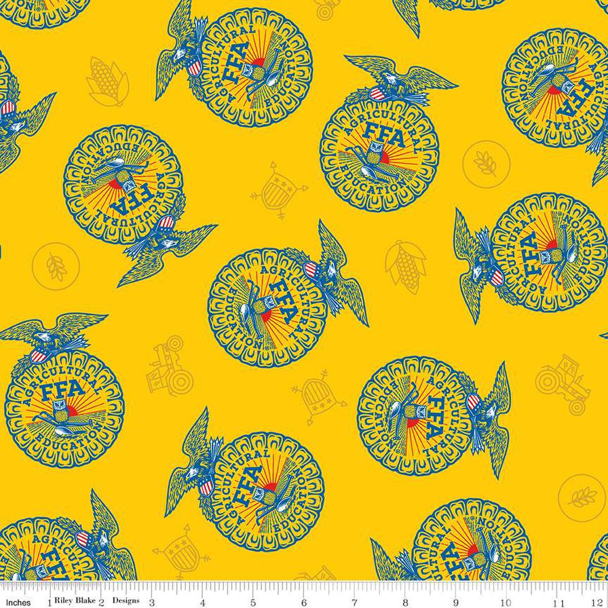 FFA Forever Blue 2 - Badge Toss - Yellow – Two Chicks Quilting