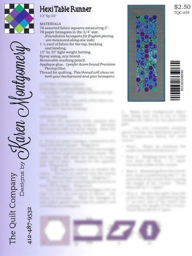 Hexi Table Runner Pattern – Two Chicks Quilting