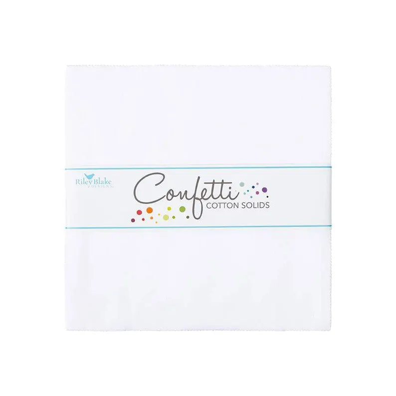 Confetti Cotton - Bright White - 10" squares – Two Chicks Quilting