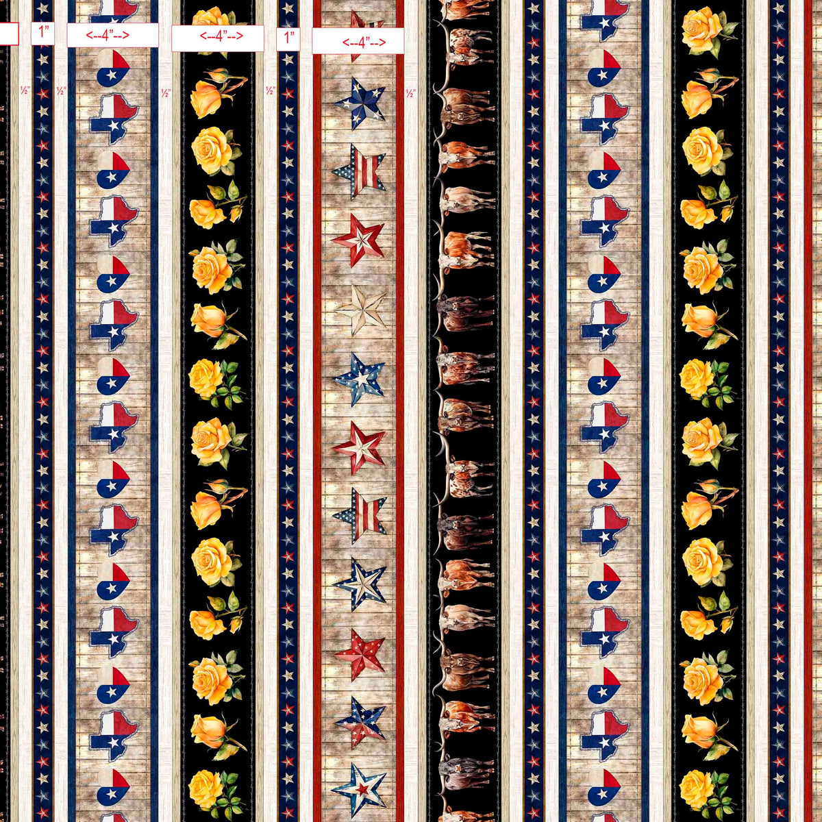 All Texas Shop Hop 2025 - Texas Decorative Stripe Multi – Two Chicks ...